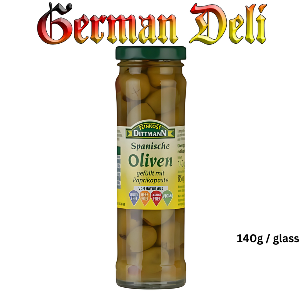 DITTMAN - OLIVEN MIT PAPRIKAPASTE / OLIVES W/ BELL PEPPER PASTE 140G ...