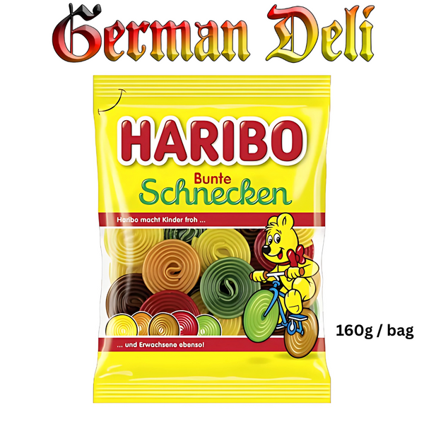 Haribo Bunte Schnecken / Colorful Snail Gummies 160g – German Deli
